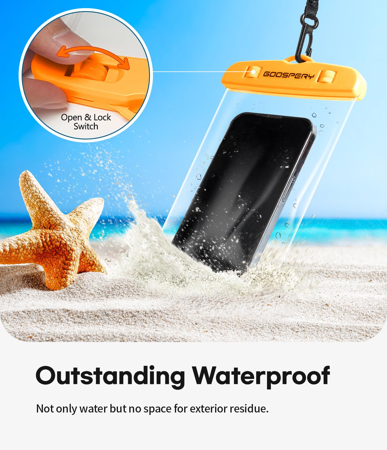 GOOSPERY [2-Pack Universal Waterproof Phone Pouch, Underwater Cellphone Dry Case Beach Bag Compatible with iPhone 14 13 12 11 Pro Max Mini Xs XR, Galaxy S23 S22 S21 S20 Ultra Note20 up to 6.8"