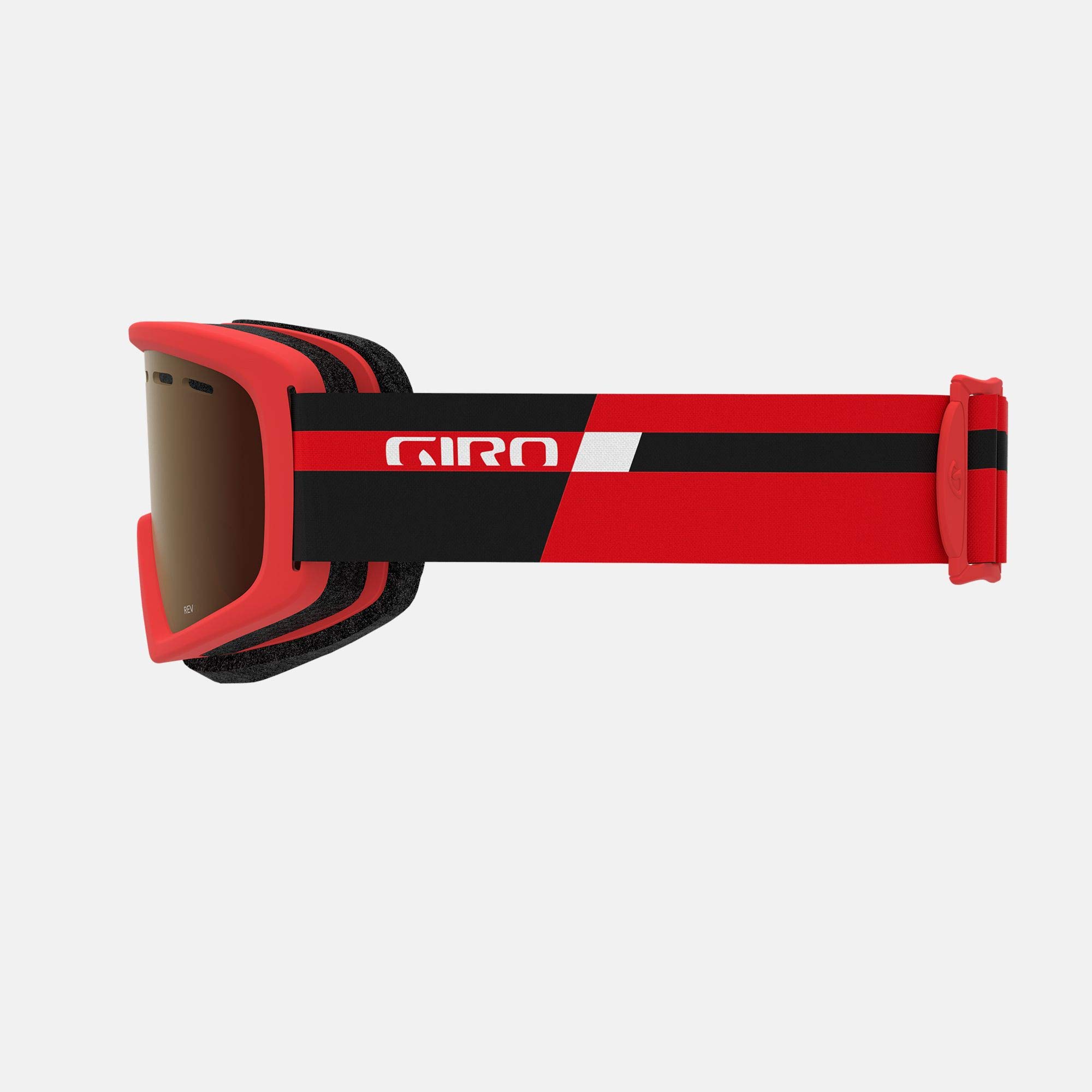 Giro Rev Youth Snow Goggles - Black Red Podium Strap with Amber Rose Lens (2021)