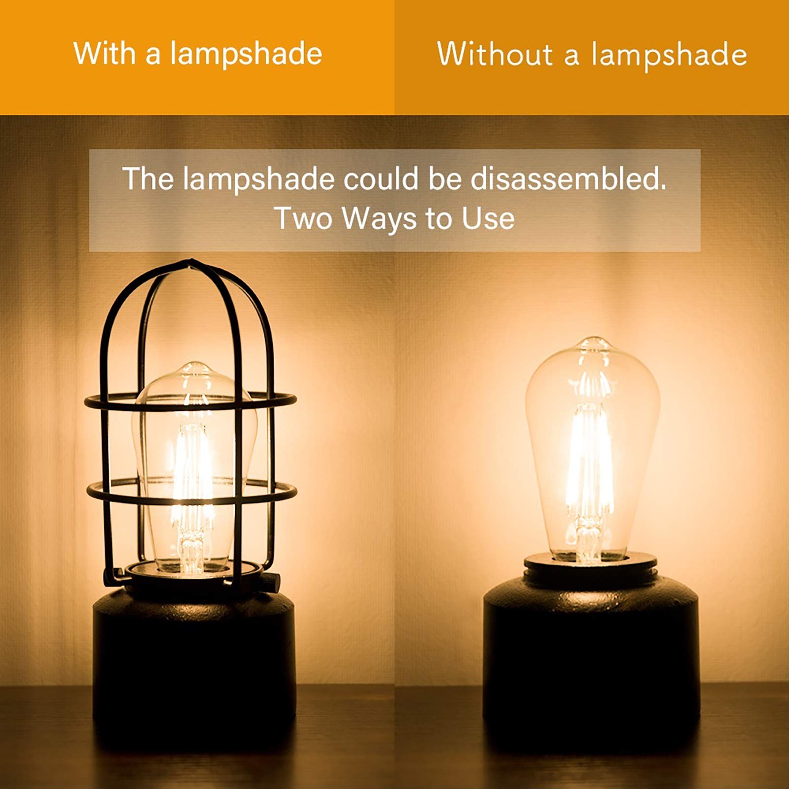 Haian Support ๐ฆ๐บ๐ฎ๐น๐น ๐ง๐ผ๐๐ฐ๐ต ๐ง๐ฎ๐ฏ๐น๐ฒ ๐๐ฎ๐บ๐ฝ for Small Spaces - 3 Way Dimmable Industrial Bedside Lamp - Steampunk Antique Nightstand Desk for Bedroom, Living Room (Bulb Included)
