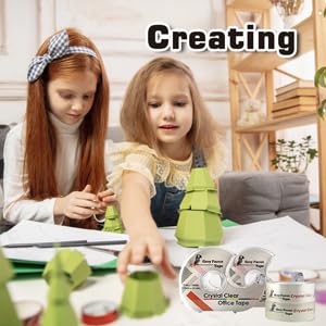 Greyparrot Office Tape Clear Refill Rolls + Dispenser(8 Pack),(3/4β X 1000in/pack). for Craft Jobs, Gift Wrapping, Office Work Glossy Finish, Refillable (8000 inch/Total(Matte)