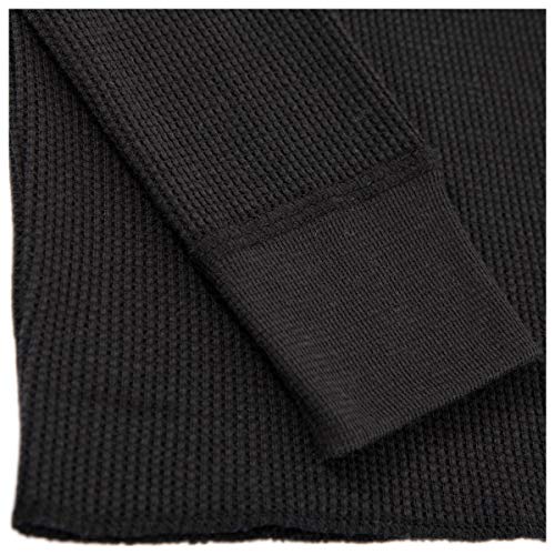 Fruit of the Loom boys Premium 2-pack Thermal Waffle Crew Base Layer Top, Black/Heather Greystone, 10 12 US