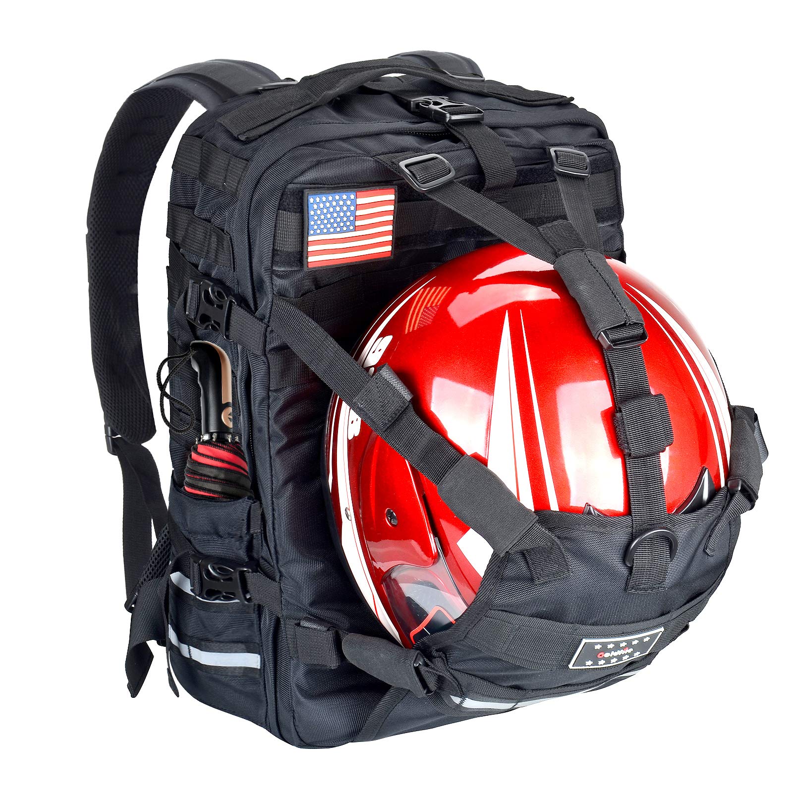 Goldfire Waterproof Tactical Backpack for Men Women, 20L Expandable Helmet Holder/Cycling Backpack/Hiking Helmetcatch Bag/Backpack with USB Port Military Molle Systerm (20L)