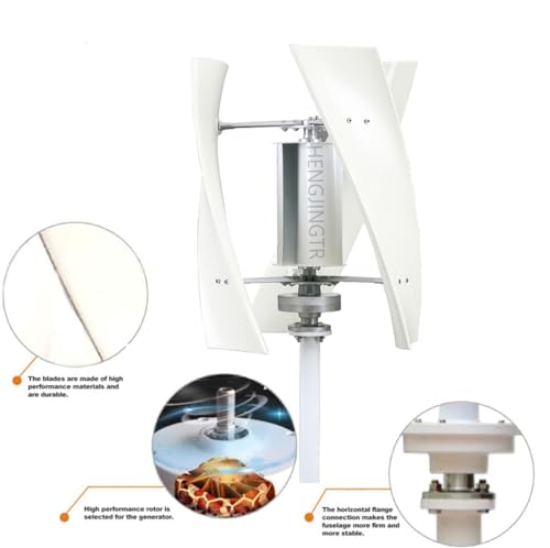 HENGJINGTR 400W Wind Turbine Generator,12V/ 24V/48V DC Vertical Wind Power Turbine Generator with Controller Kit 3 Blades for Hybrid Wind Solar System,48v