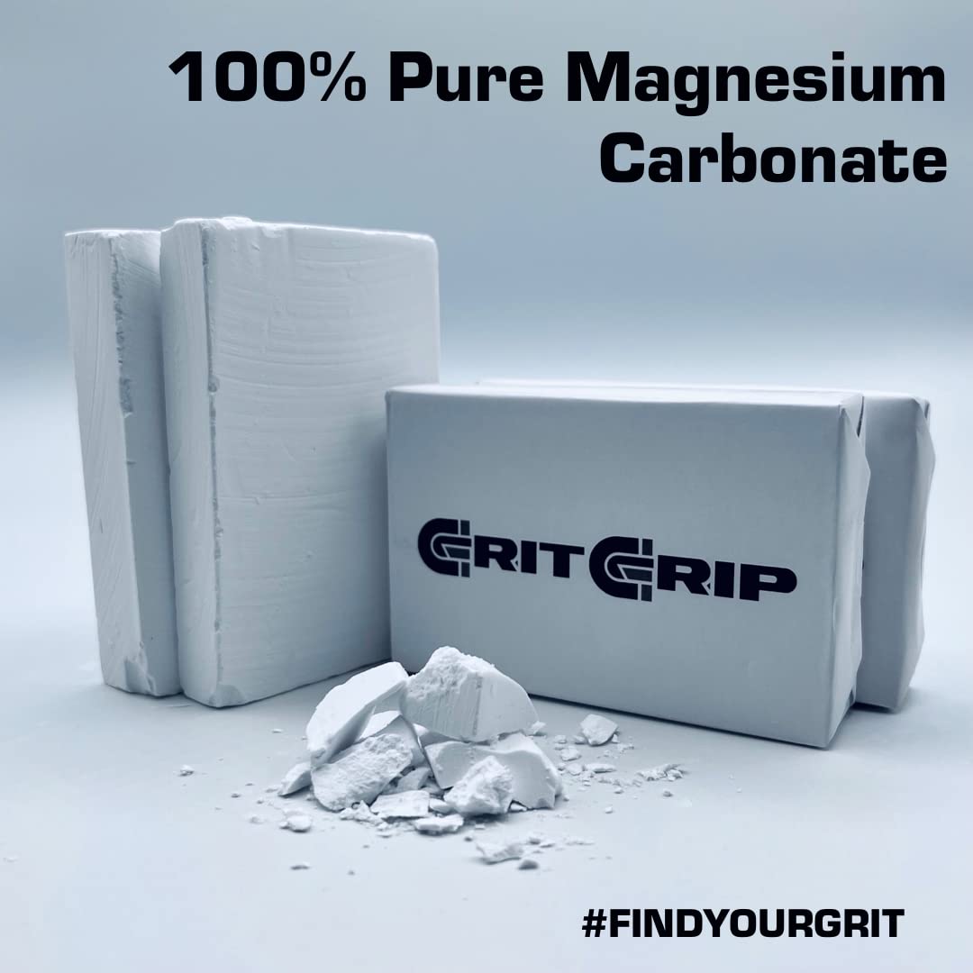 GRITGRIP - 2 Chalk Block Cartridges - 100% Pure Magnesium Carbonate. for Better Grip in Weightlifting, Bars, Gymnastics, Rock Climbing, Gym.