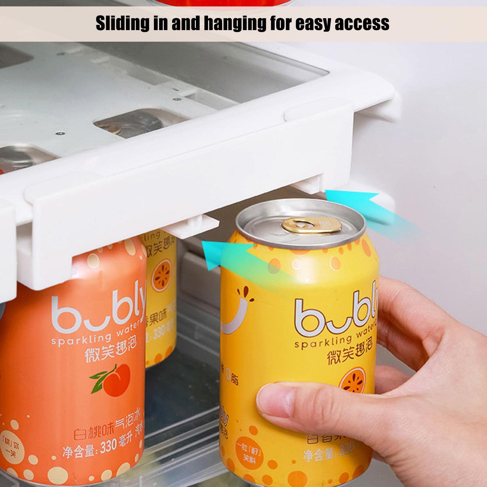 Hanging Soda Organizer, Hanging Can Storage, Adjustable Fridge Organizer Can Dispenser, Save 50 of Refrigerator Space, Fit for Pantry, Freezer, Kitchen, Beverage Holder