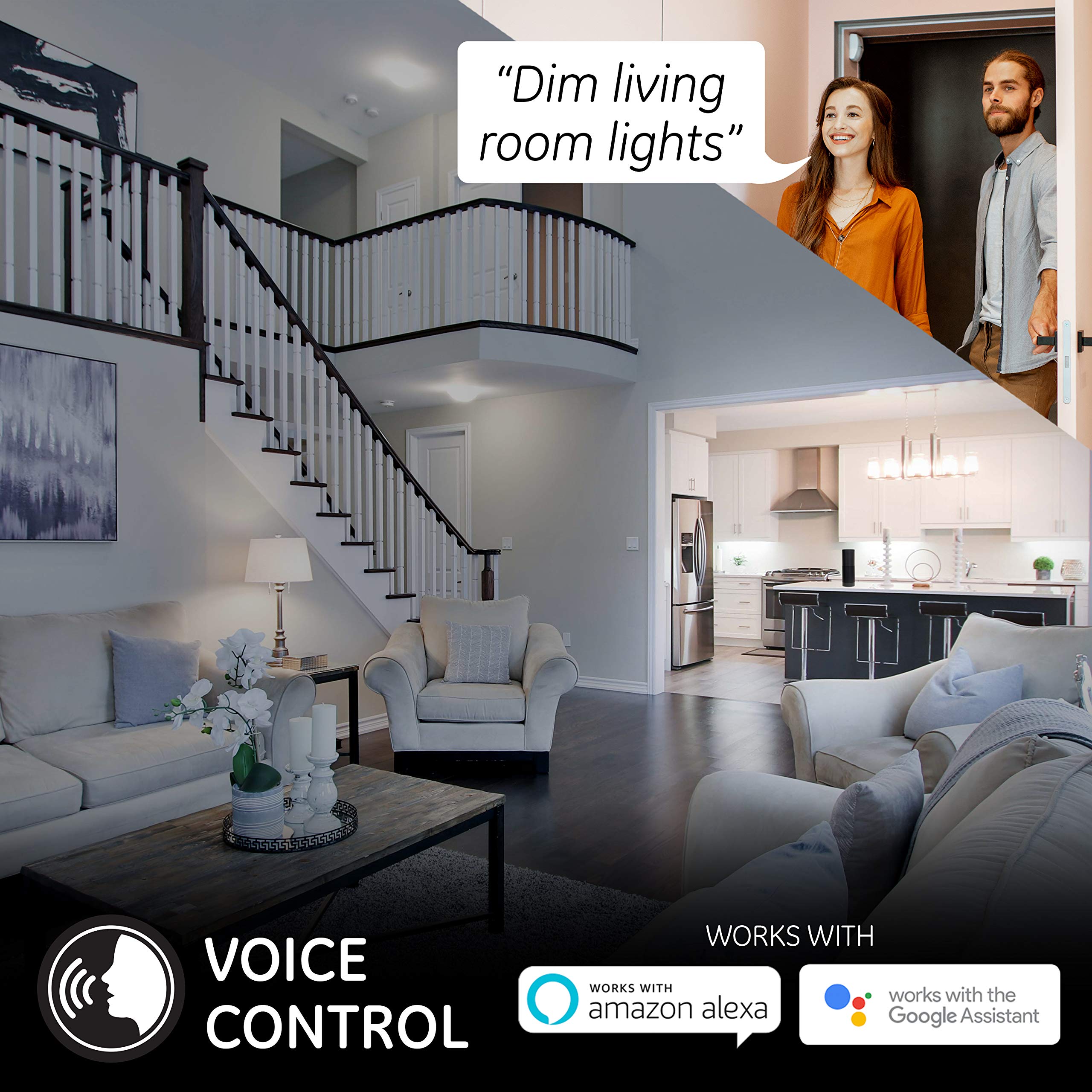 GE myTouchSmart WiFi Smart Light Dimmer, 3-Way/Single Pole, Works with Alexa, Google Assistant, 2.4GHz, No Hub Needed, Neutral Wire Required, White & Light Almond, 40794