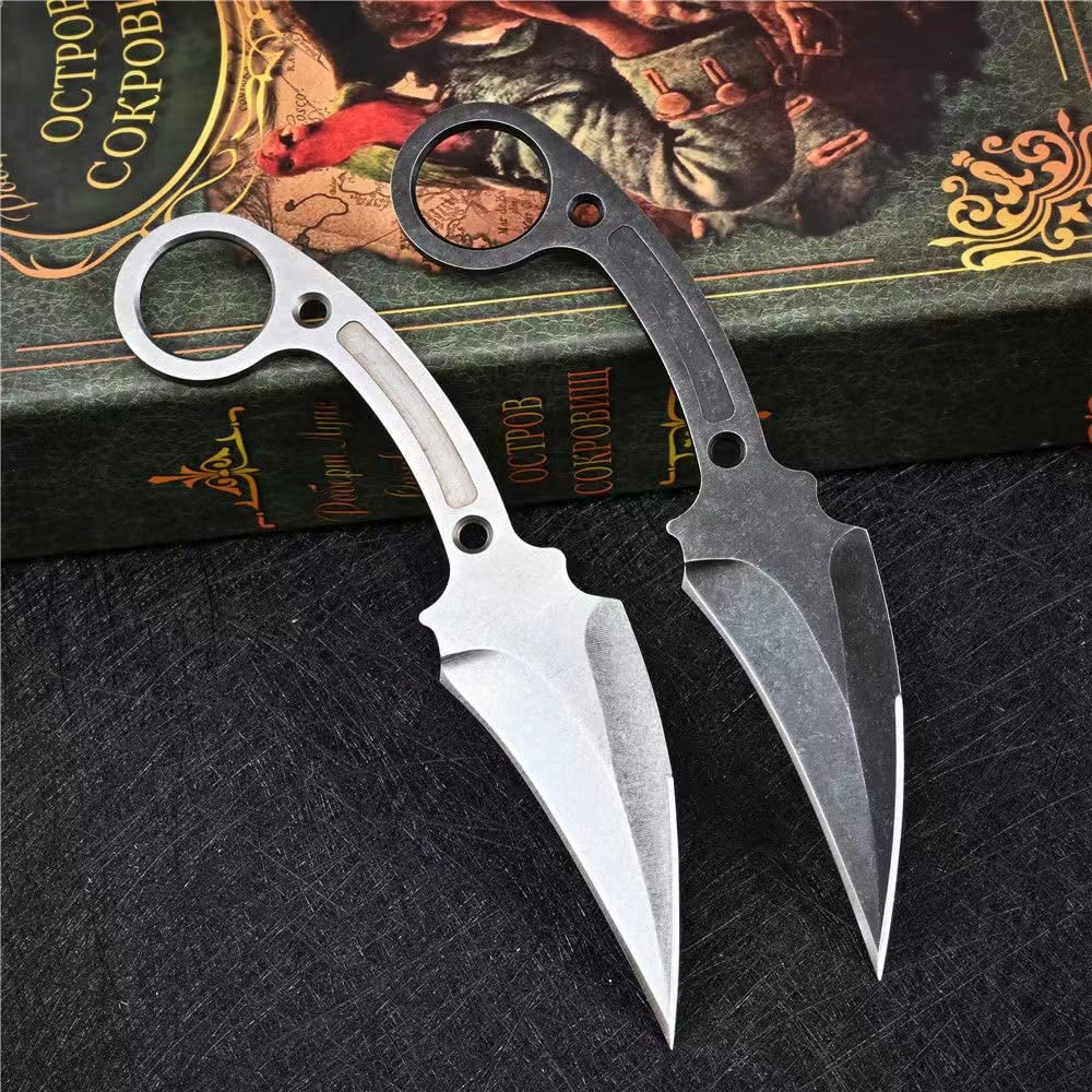 Gtkii Gtk149 Fixed Blade Knife,EDC Tool Knife for Outdoor Camping Hunting Fishing with Kydex Sheath(Black)