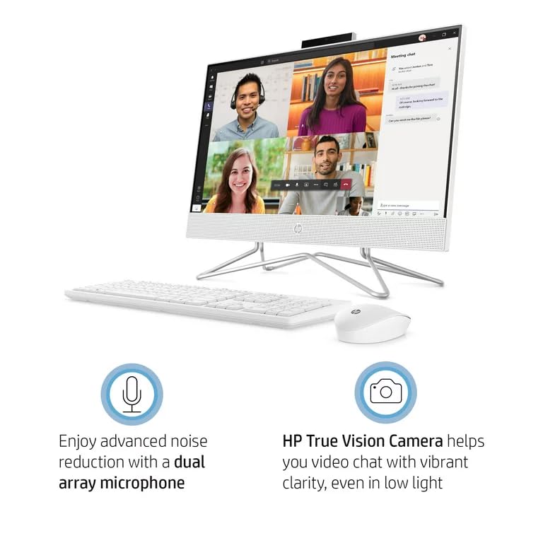 HP 2024 21.5" FHD All-in-One Desktop Intel 4-Core Pentium Silver J5040 Intel UHD Graphics 32GB DDR4 1TB NVMe SSD WiFi AC BT HDMI Webcam RJ45 Wilress KB&Mouse White Windows 11 Pro w/RE Accessories