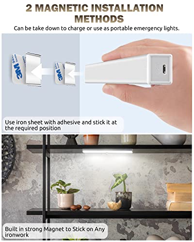 GYTBL Under Cabinet Lighting Wireless 12inch Motion Sensor Light Indoor Closet Lights Motion Sensored Magnetic Closet Light Rechargeable Under Counter Lights for Kitchen Cupboard Wardrobe Stair-4 Pack