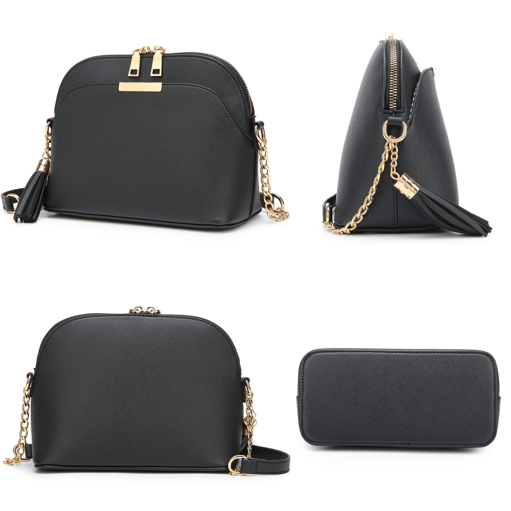 IHAYNER Crossbody Bag Medium Shoulder Bag for Women Lightweight Dome Purse With Tassel