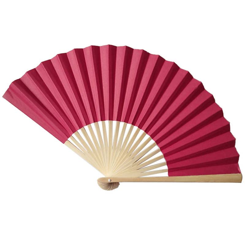 Hand Fans Folding fan Solid Hand Held Paper Fans Bamboo Folding Fans Handheld Folded Fan for Party Hand Fan Cool Bamboo Flower Personalized (Color : D)