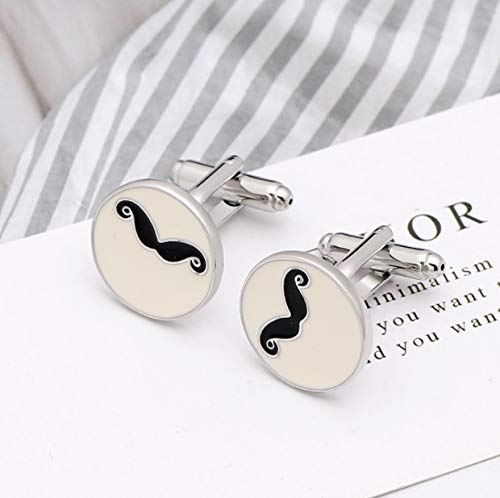 Gun Black Beard Cufflinks French Long Sleeve Shirt with Studs and Cufflinks