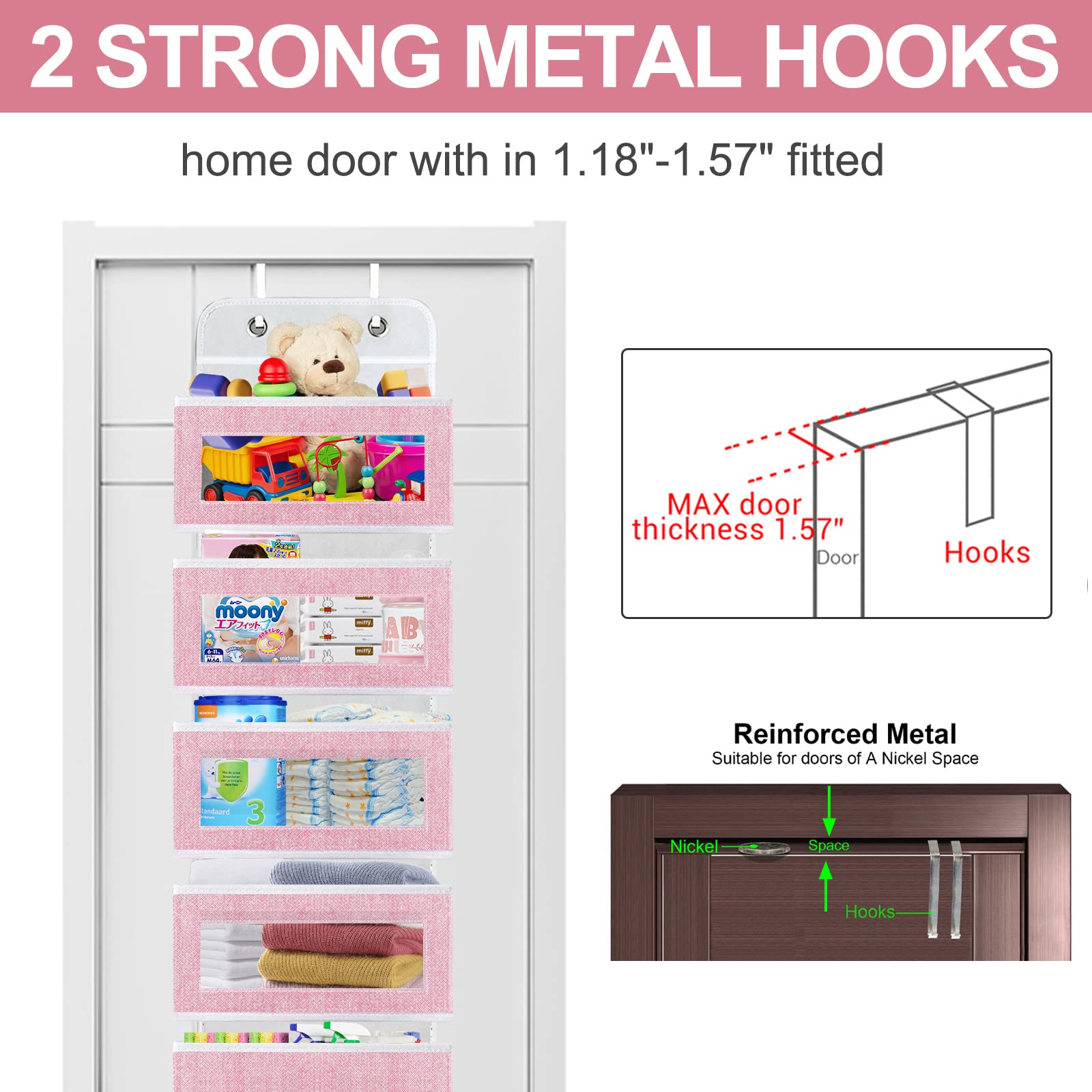 homyfort Over the Door Organizer, Hanging Baby Diaper Organizer for Nursery