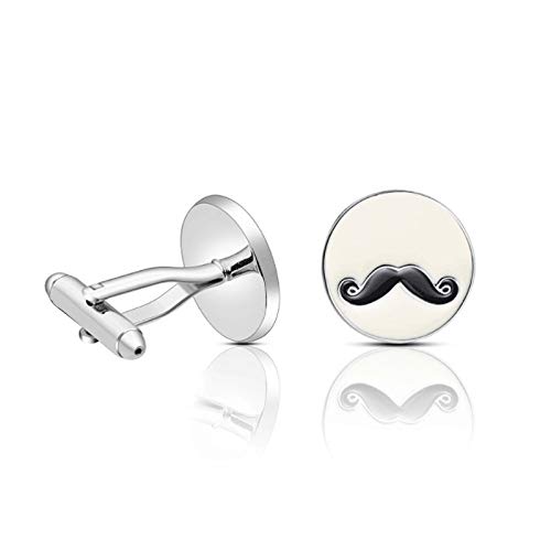 Gun Black Beard Cufflinks French Long Sleeve Shirt with Studs and Cufflinks
