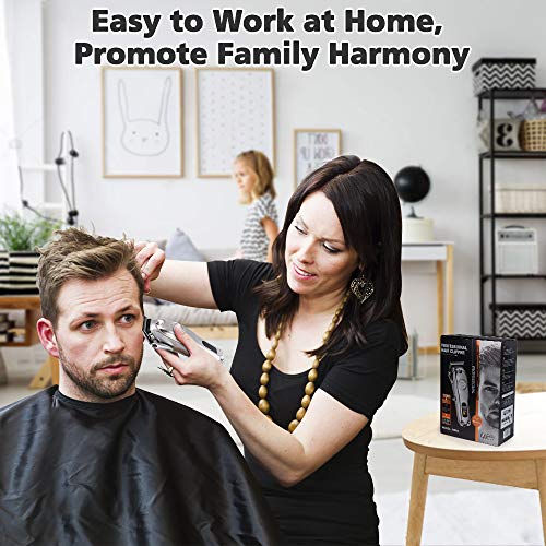 Hair Clippers for Men Professional Rechargeable Cordless Hair Trimmer Cutting Kit with Titanium Ceramic Blade 4 Grooming Combs 2500mAh Lithium Ion LED Display Haircut Kit