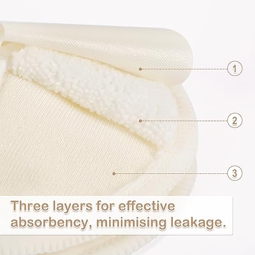 haakaa Reusable Nursing Pads Washable Breast Pads for Leaking Milk Nipple Pads Breast Feeding Essentials with Wash Bag, 8 Pack