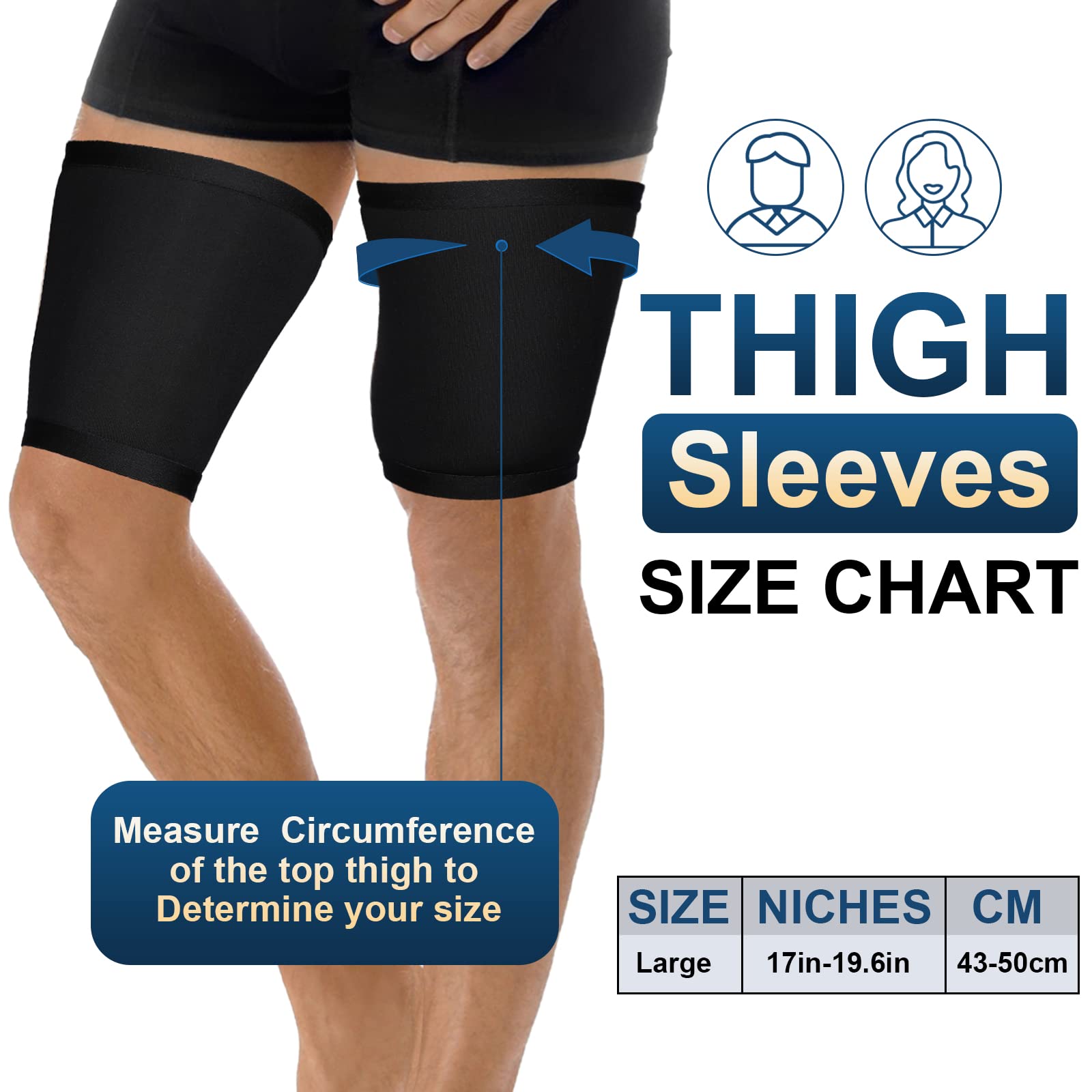 Janmercy 4 Pairs Thigh Compression Sleeves for Men Hamstring Compression Sleeves Thigh Brace Hamstring Support Thigh Sleeves for Men and Women Running Sports Quad Groin Pulls Pain Relief