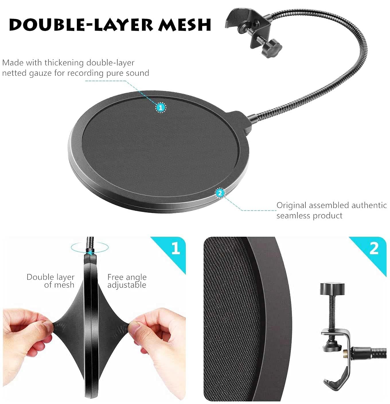 HyperX Newest QuadCast S - RGB USB Condenser Microphone for PC, PS4, Mac, Gaming, Streaming, Podcasts, Twitch, YouTube with GalliumPi Pop Filter