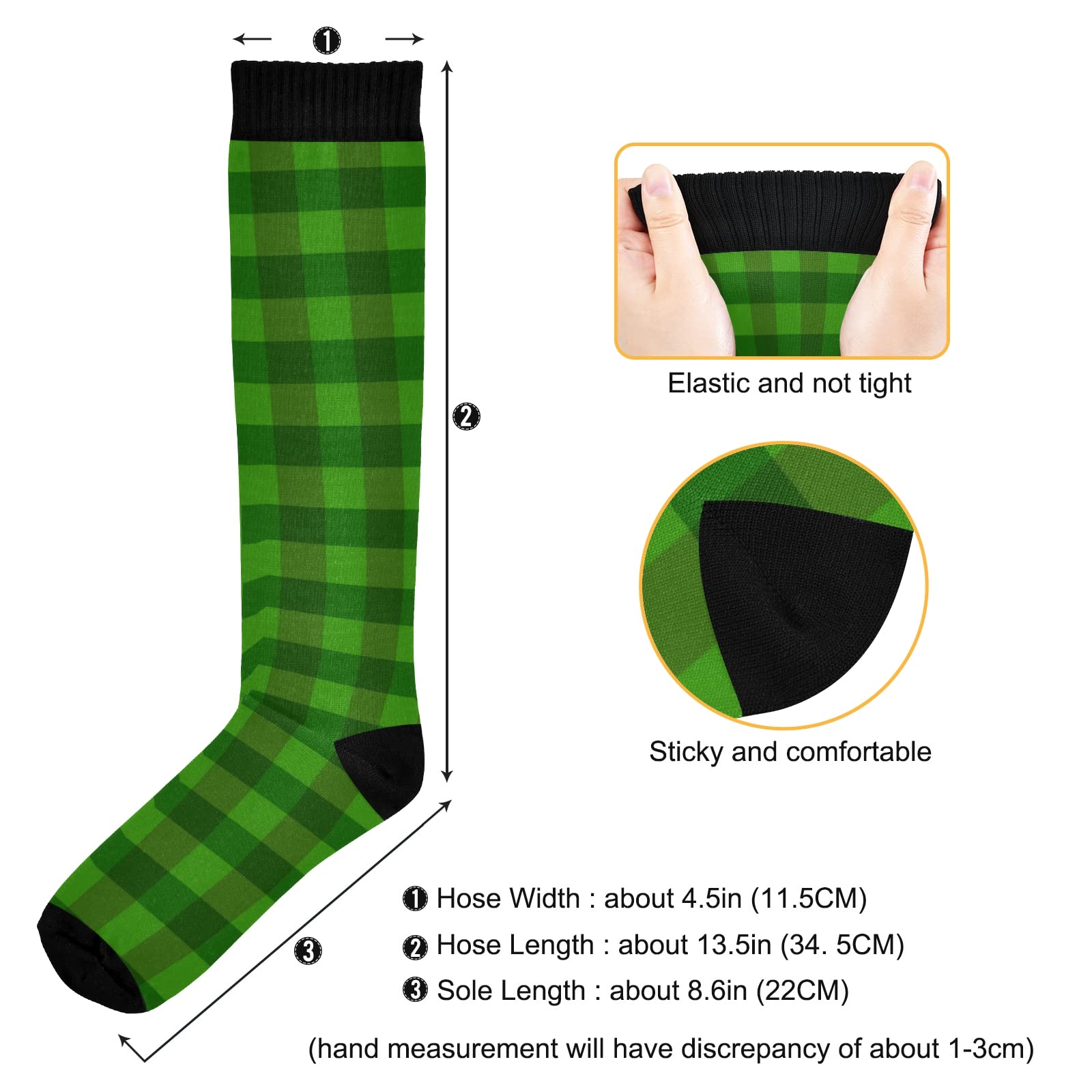 Green Plaid (1) Compression Socks for Women & Men Circulation-Best for Running,Nurse,Travel,Cycling