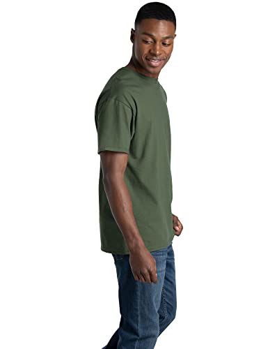 Fruit of the Loom Men's Eversoft Cotton T-Shirts (S-4XL), Crew-2 Pack-Military Green, Large