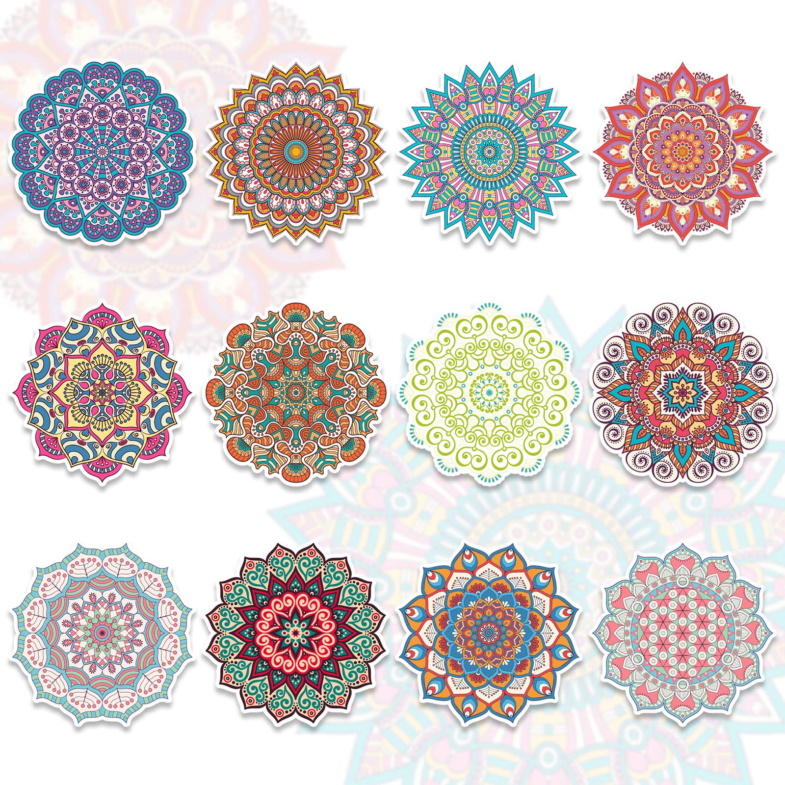 Mandala Stickers Seals Labels - (Pack of 360) 1.97" Large Round Decals for Wall Laptop Water Bottles Holiday Greeting Cards Envelopes Boxes