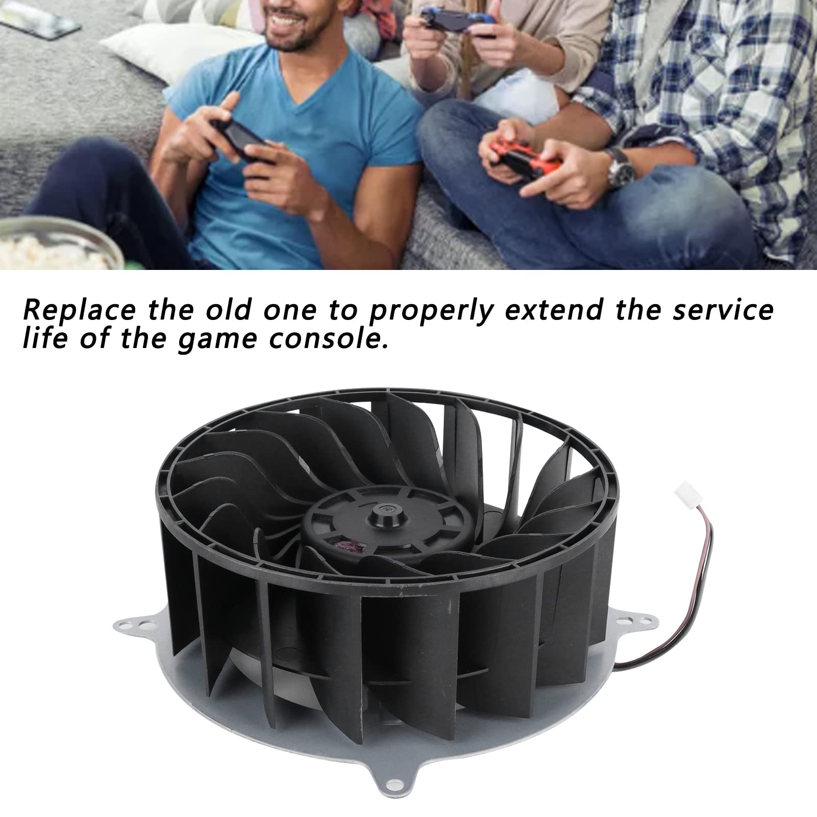 Janzoom Replacement Internal Cooling Fan, 17 Blades Easy to Replace Small and Light 3 Pin Power Connector Internal Cooling Fan Durable for PS5 Game Console