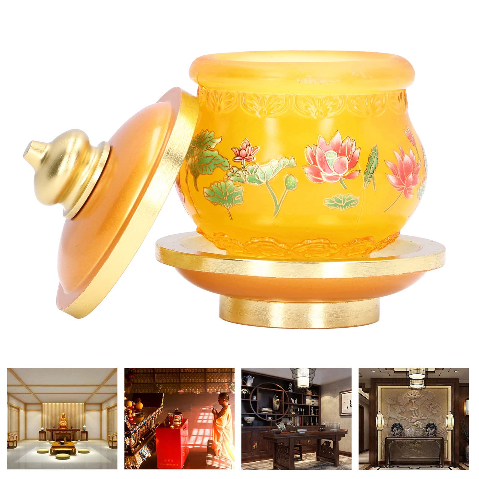 Glaze Altar Cup, Holy Water Offering Cup Buddhist Worship Cup
