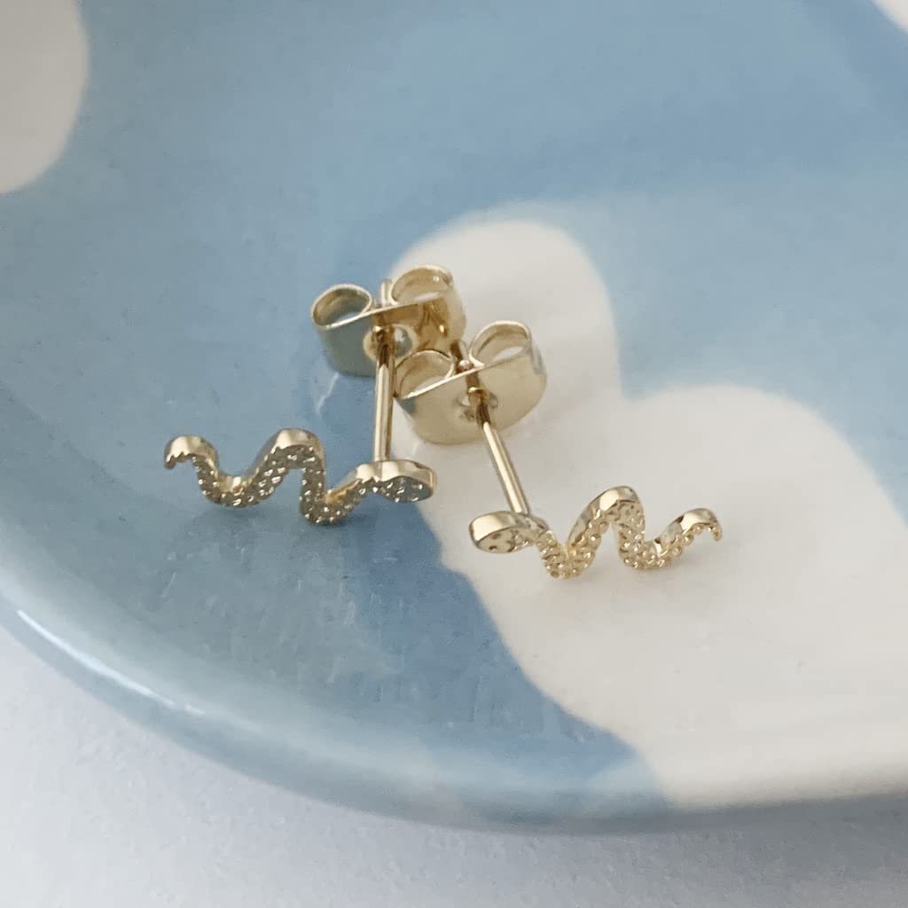 HONEYCAT Mini Snake Studs in Gold, Rose Gold, or Silver | Minimalist, Delicate Jewelry Rose Gold