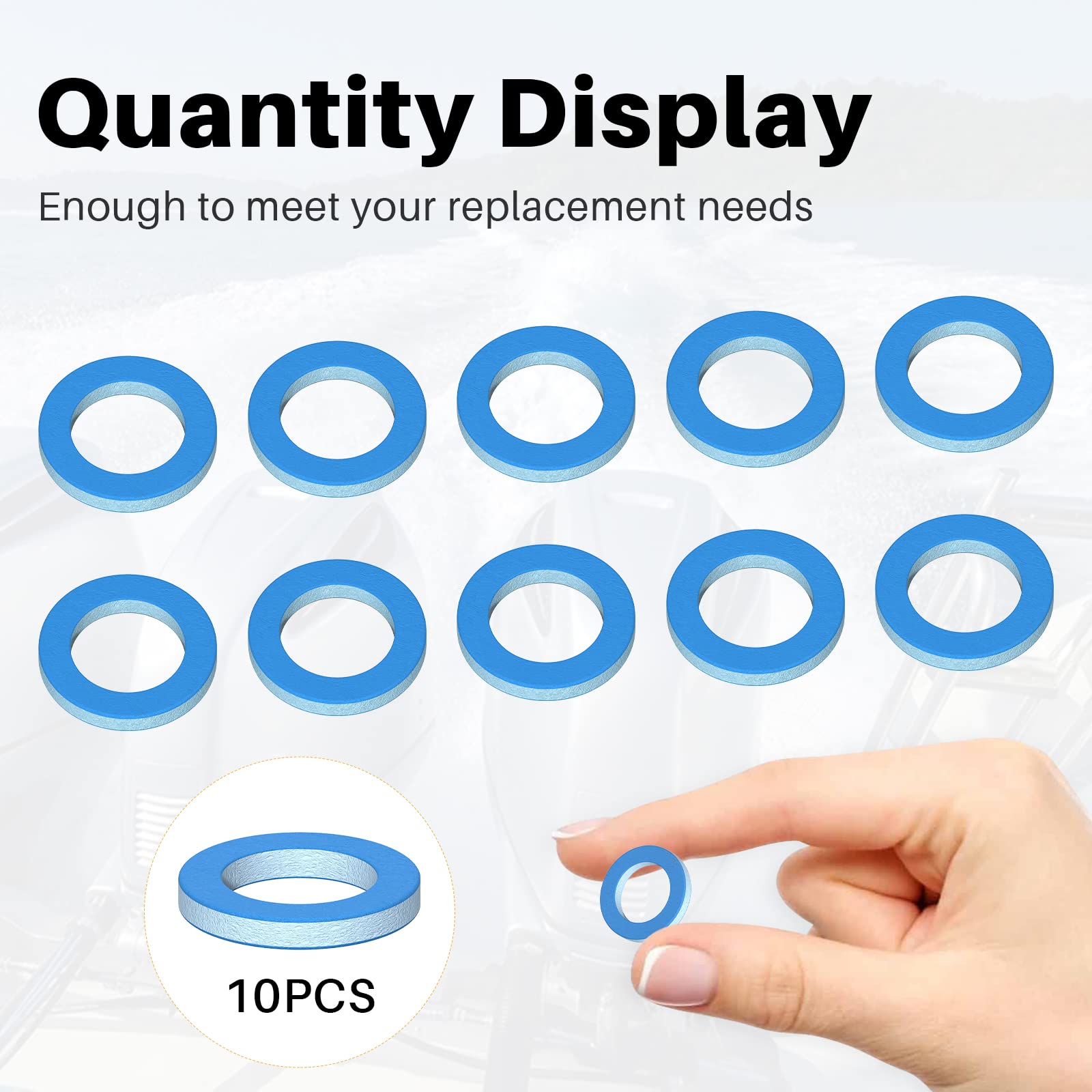 Gearcase Drain Plug Seal, Lower Unit Drain Plug Seal Washer Gaskets 10Pcs 3/8β-16 Oil Drain Plug Seal Washers Compatible with Most Mercury/Mariner Outboards and Mercruiser
