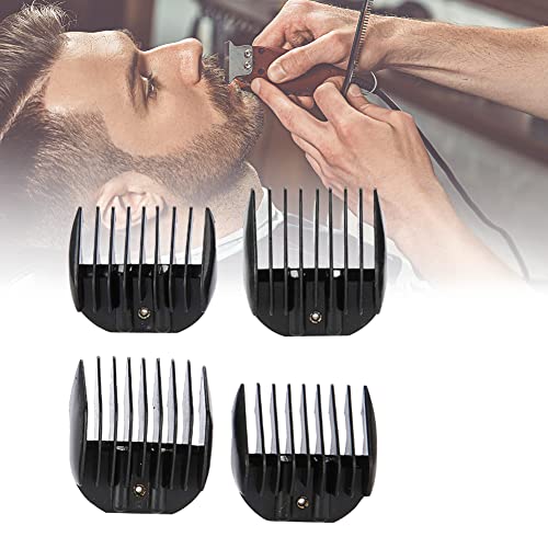 Hair Limit Comb, 4PCS/Set Universal Clipper Guide Attachment Set, Portable Guide Comb, Black Barber Haircut Accessories