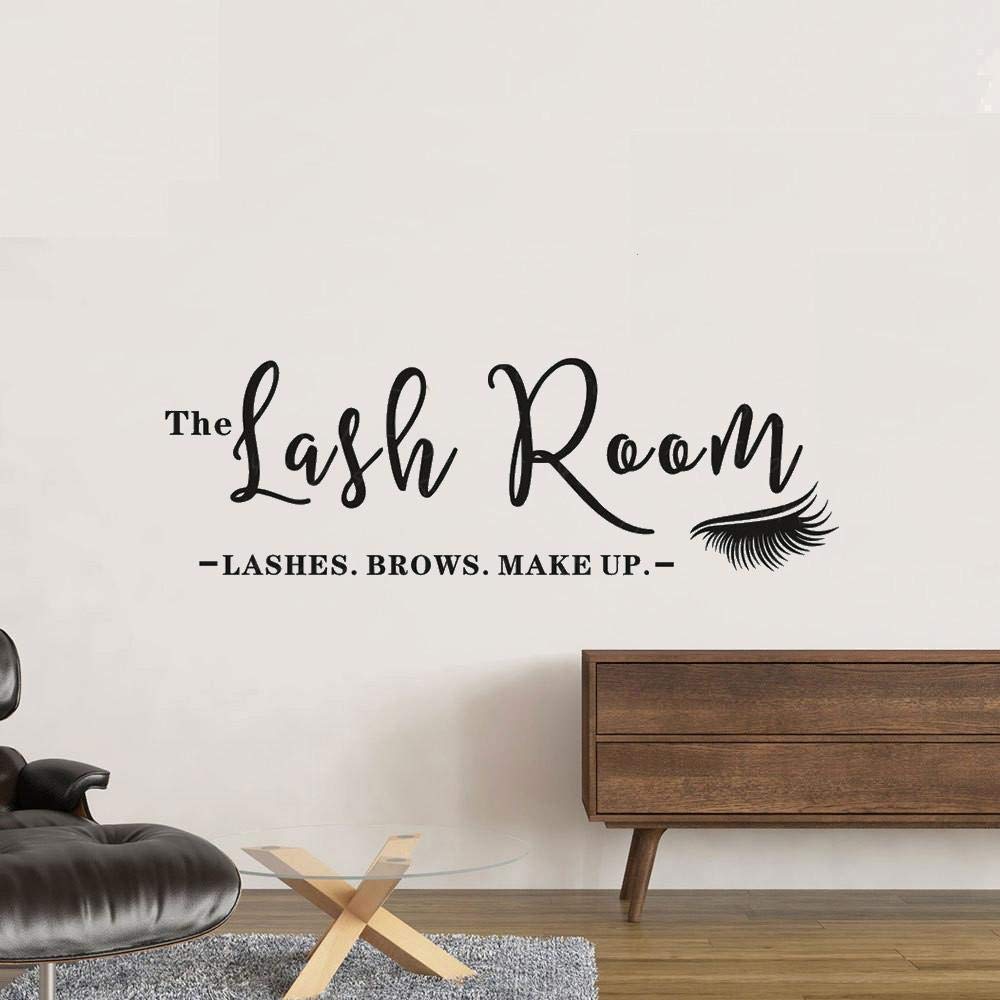HJYAAA Stickers for Wall，for Wall Decoration，The Lash Room Sign Vinyl Wall Sticker Eyelash Studio Beauty Salon Décor Lashes Brows Make Up Wall Art Decal Window Poster