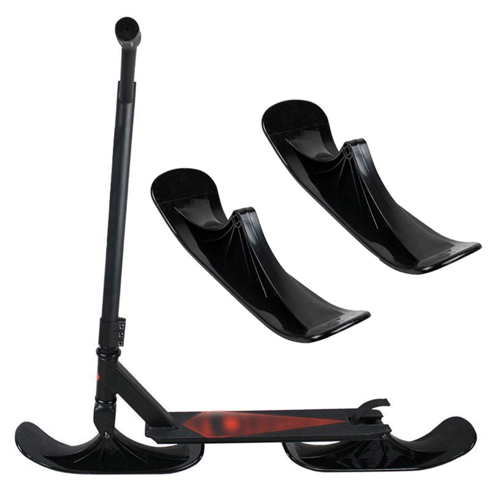 haixclvyE Snow Scooter Ski Sled, Ski Car Two-in-One Scooter Two-Wheel Sled Accessories Riding Tyre Replacement Parts Black