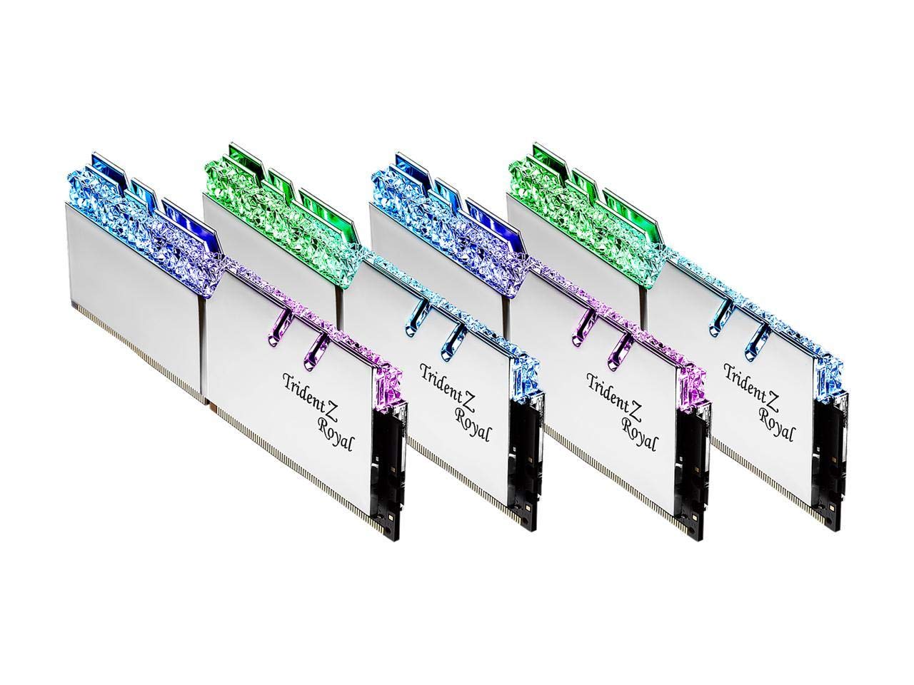 G.SKILL 64GB (4 x 16GB) Trident Z Royal Series DDR4 PC4-28800 3600 MHz 288-Pin Desktop Memory Model F4-3600C16Q-64GTRSC