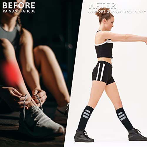 hello momoya Compression Socks for Women Men Knee High Support Socks 8 Pairs Pregnancy, Nurses, Running, Flying, Athletic