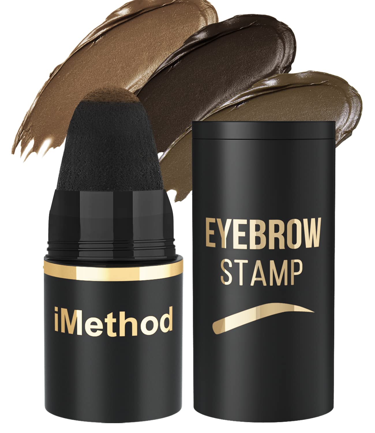 iMethod Eyebrow Stamp for Eyebrow Stencil Kit - Brow Stamp Refill Eyebrow Pomade, Black Brown