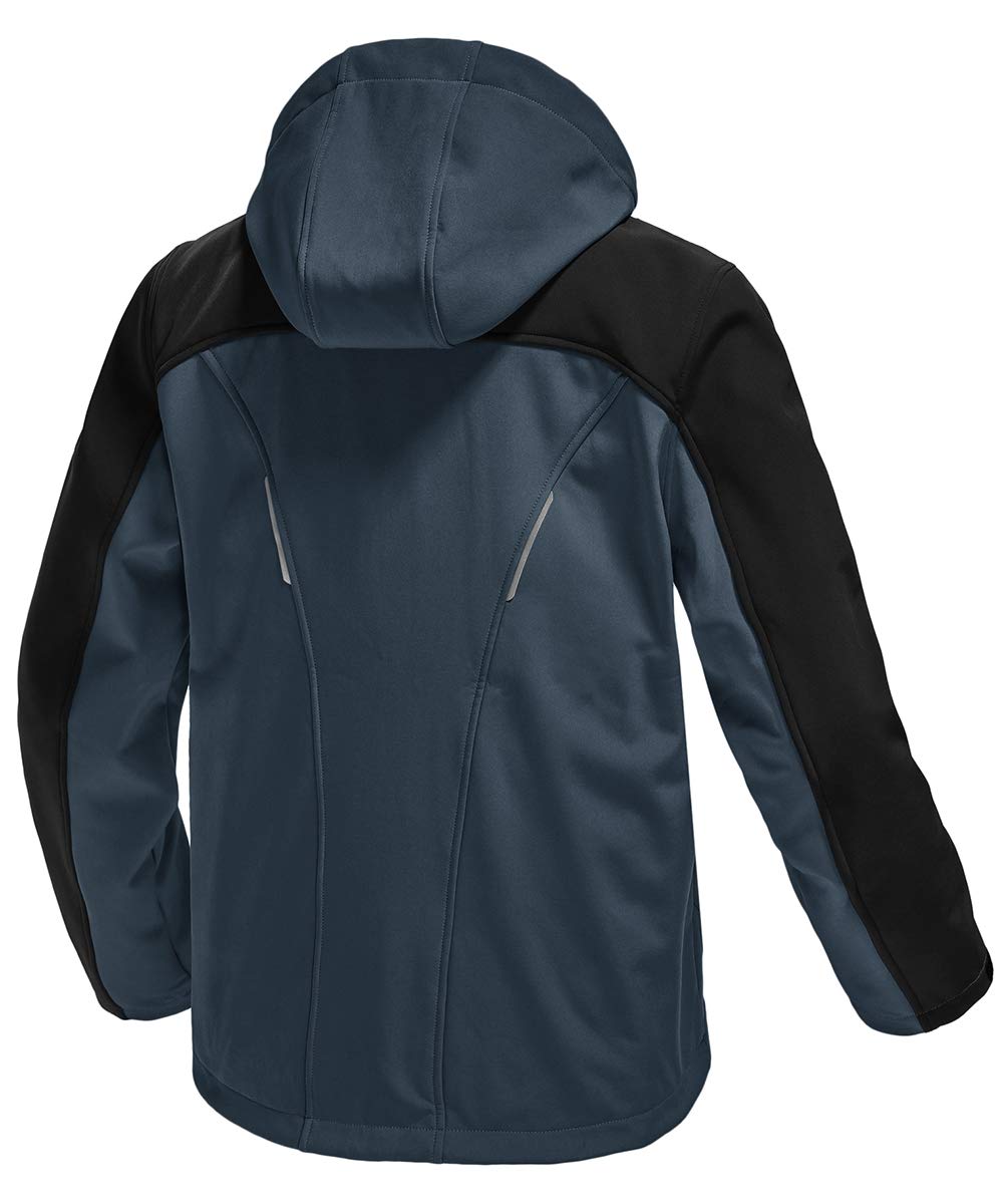 Gopune Windproof Softshell Fleece Lined Jacket Winter Outdoor Hooded Coat (Grey,L)