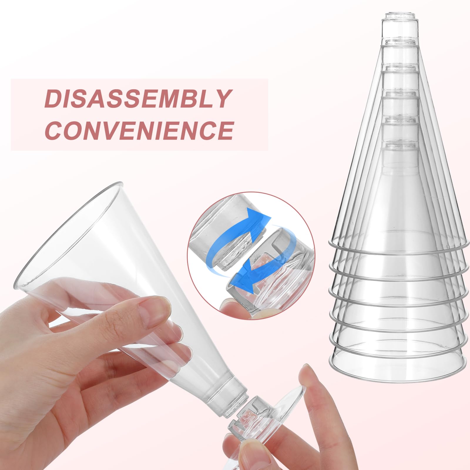 HawHawToys 40 Pack Clear Plastic Martini Glasses 6oz Disposable Cocktail Glasses Dessert Cups with Spoons,Reusable Cocktail Glasses Shooter for Party Champagne,Ice-Cream, Pudding and Trifle