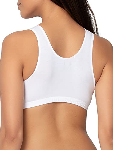 Fruit Of The Loom Womens Built Up Tank Style Sports Bra, White/White/White, 38 US