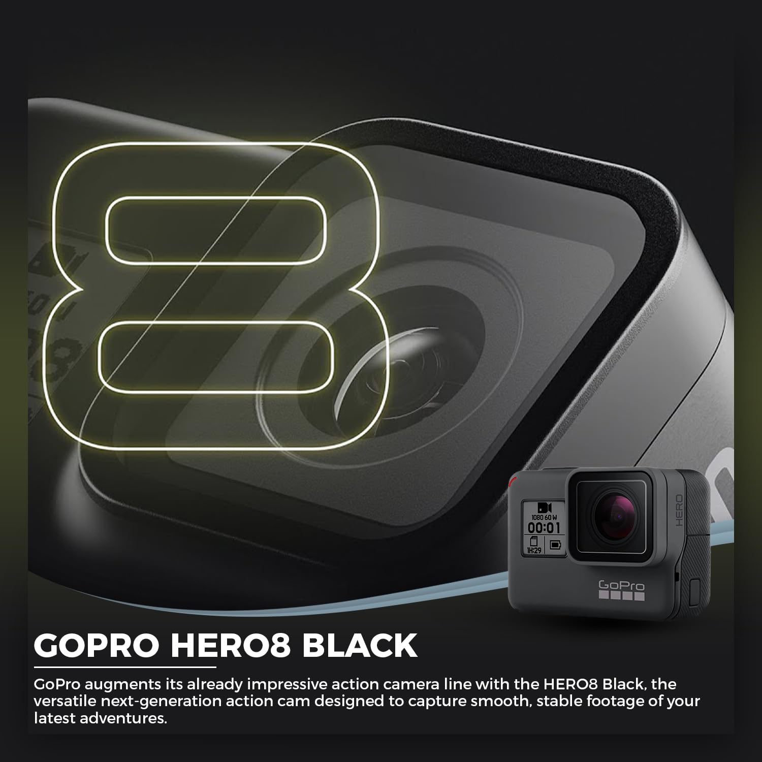 GoPro HERO8 Black Digital Action Camera - Waterproof, Touch Screen, 4K UHD Video, 12MP Photos, Live Streaming, Stabilization - 128GB Card - with 50 Piece Accessory Kit - All You Need Bundle