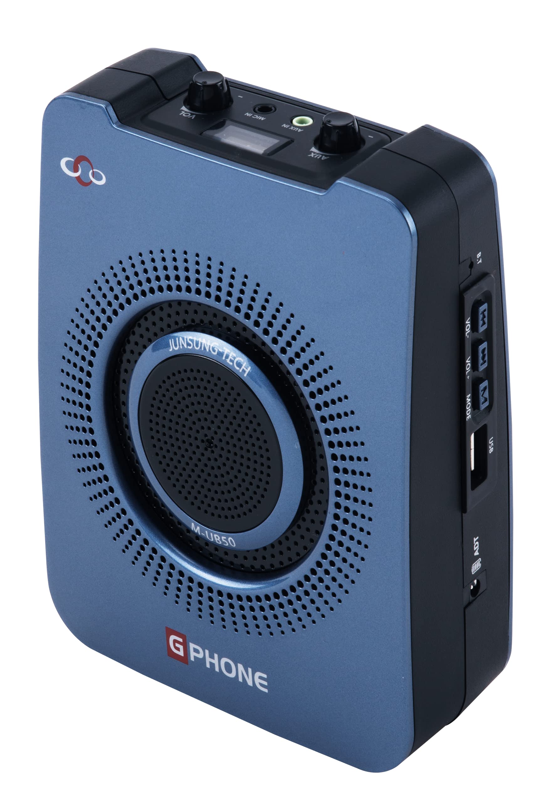 GIGAPHONE MUB50 50W 2.4GHz, 5.2GHz, 5.8GHz 3Bands Wireless Portable Voice Amplifier with a Wireless Transmitter, 4Types of Microphones, Pouch, Shoulder Strap and 3.5mm AUX Cable
