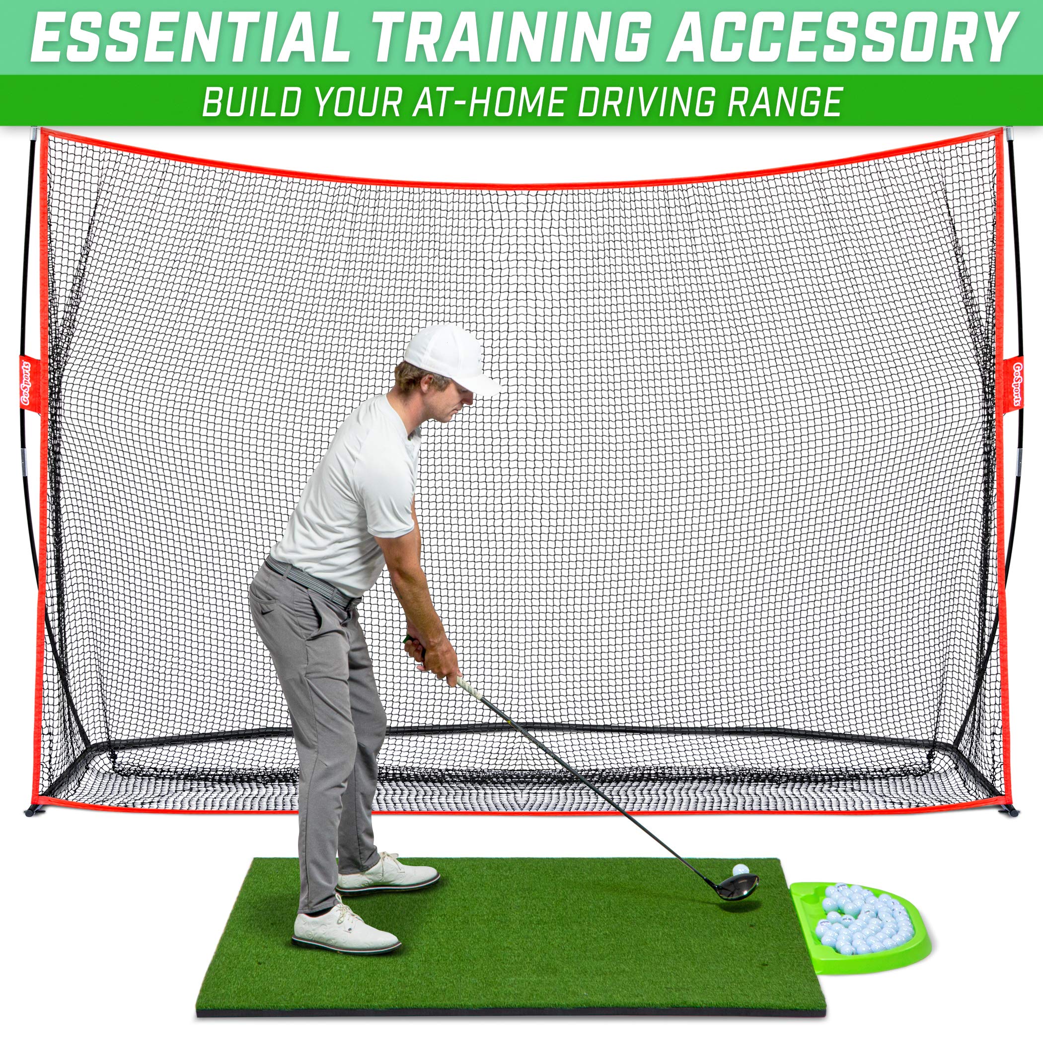 GoSports Golf Hitting Mat Artificial Turf Mat for Indoor/Outdoor Practice Includes 3 Rubber Tees - Standard, PRO, or ELITE