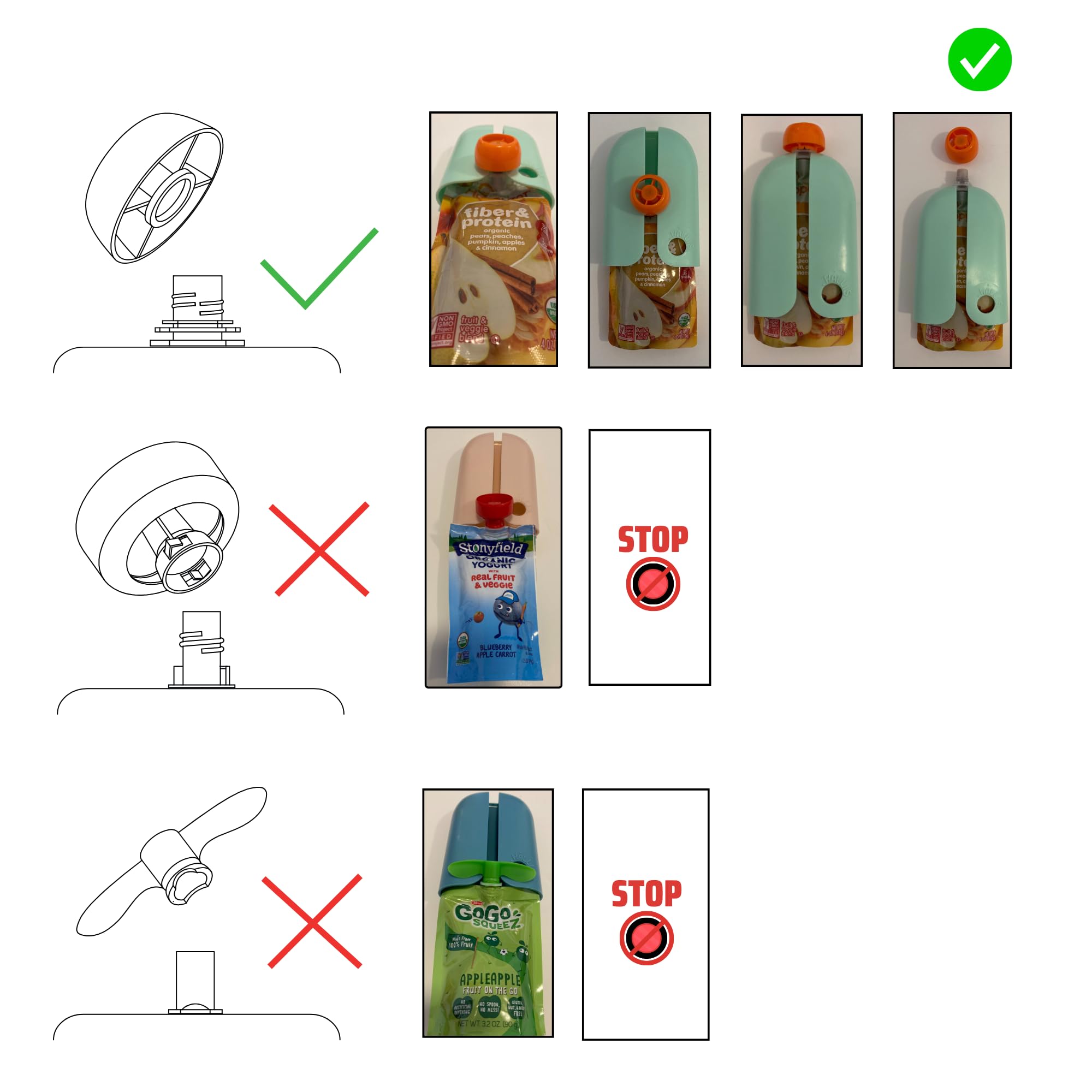 HÅLLIS The Swedish Squeeze Pouch Holder - The Baby Product You Didn't Know You were Missing - Enjoy a Snack on The go - No More Messy Clean-ups - Fits Most Squeeze Pouches - Twin & Tripple Pack Also