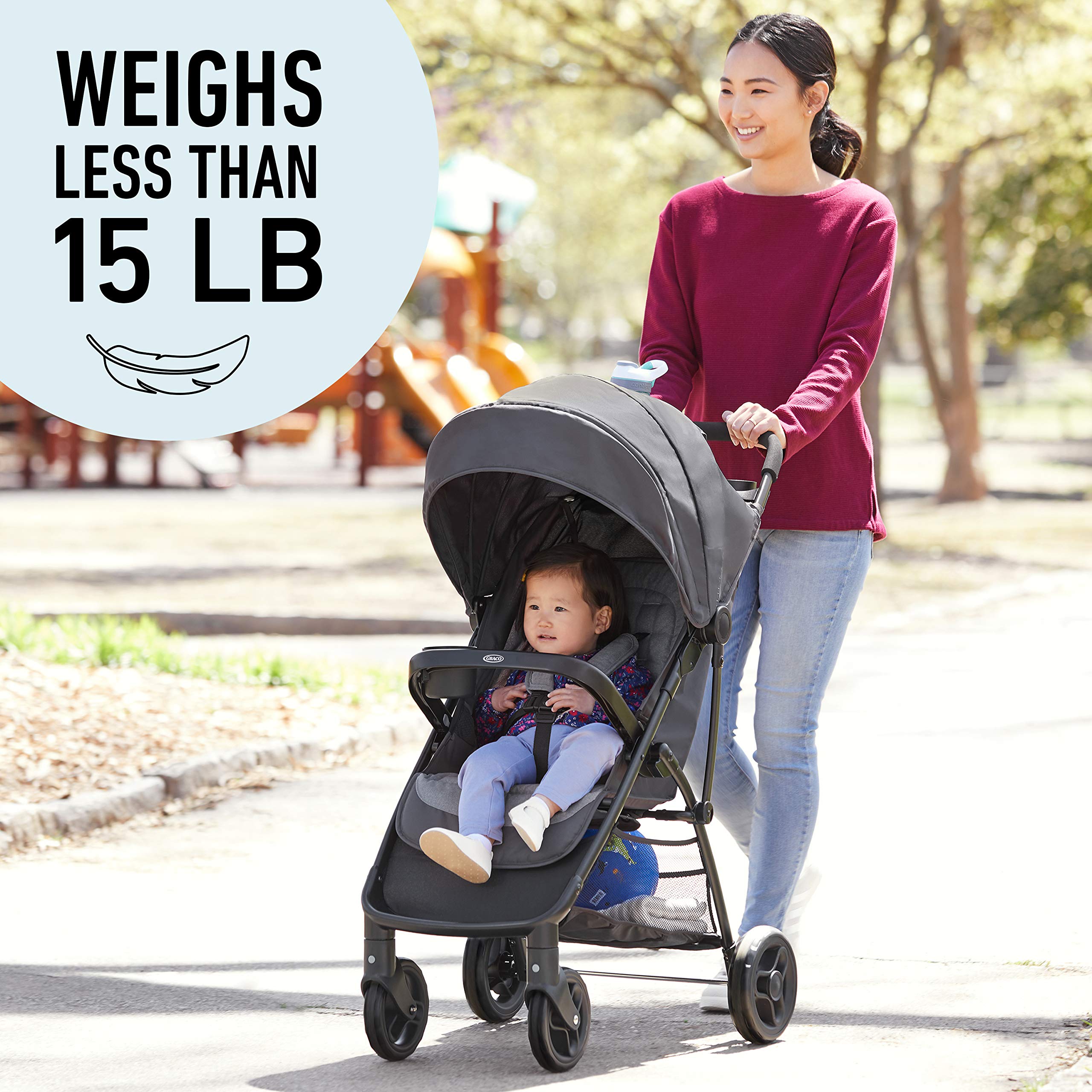 Graco NimbleLite Travel System | Includes Lightweight Stroller and SnugRide 35 Lite Infant Car Seat, Parent Storage, Compact Fold | Lightweight Stroller Under 15 Pounds, Belgrade