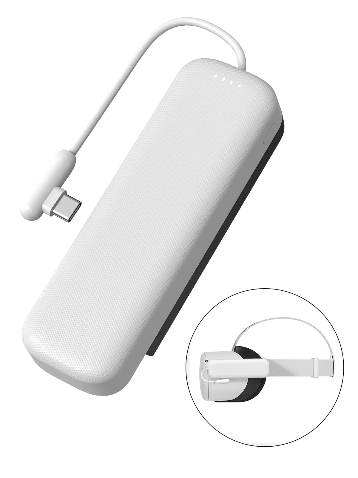 NIUVR Battery Pack for Quest 2 Headset, Lightweight Extended Power Bank-4000mAh,Compatible with Quest 2 Elite Strap Accessories, Portable Fast Charging Power for Extra 2.0 Hours Game Time
