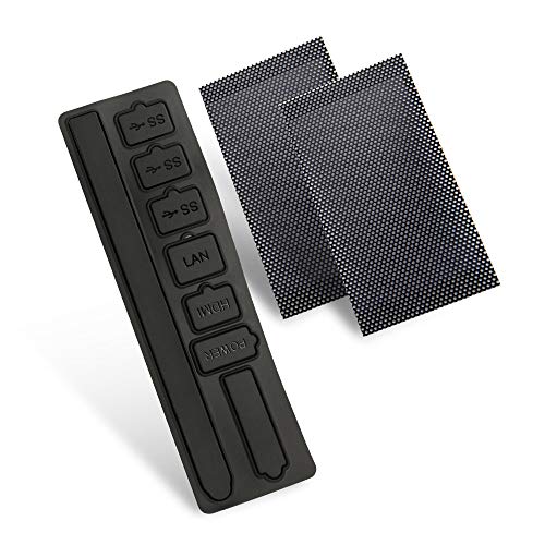 GOTRUTH Series X 8 Silicone Dust Plugs and 2 PVC Meshs Set,USB HDMI LAN Power CD-Driver Interface Anti-dust Cover Dustproof Plug for Xbox Series X Console Accessories-10Pcs (Xbox Series X, Black)
