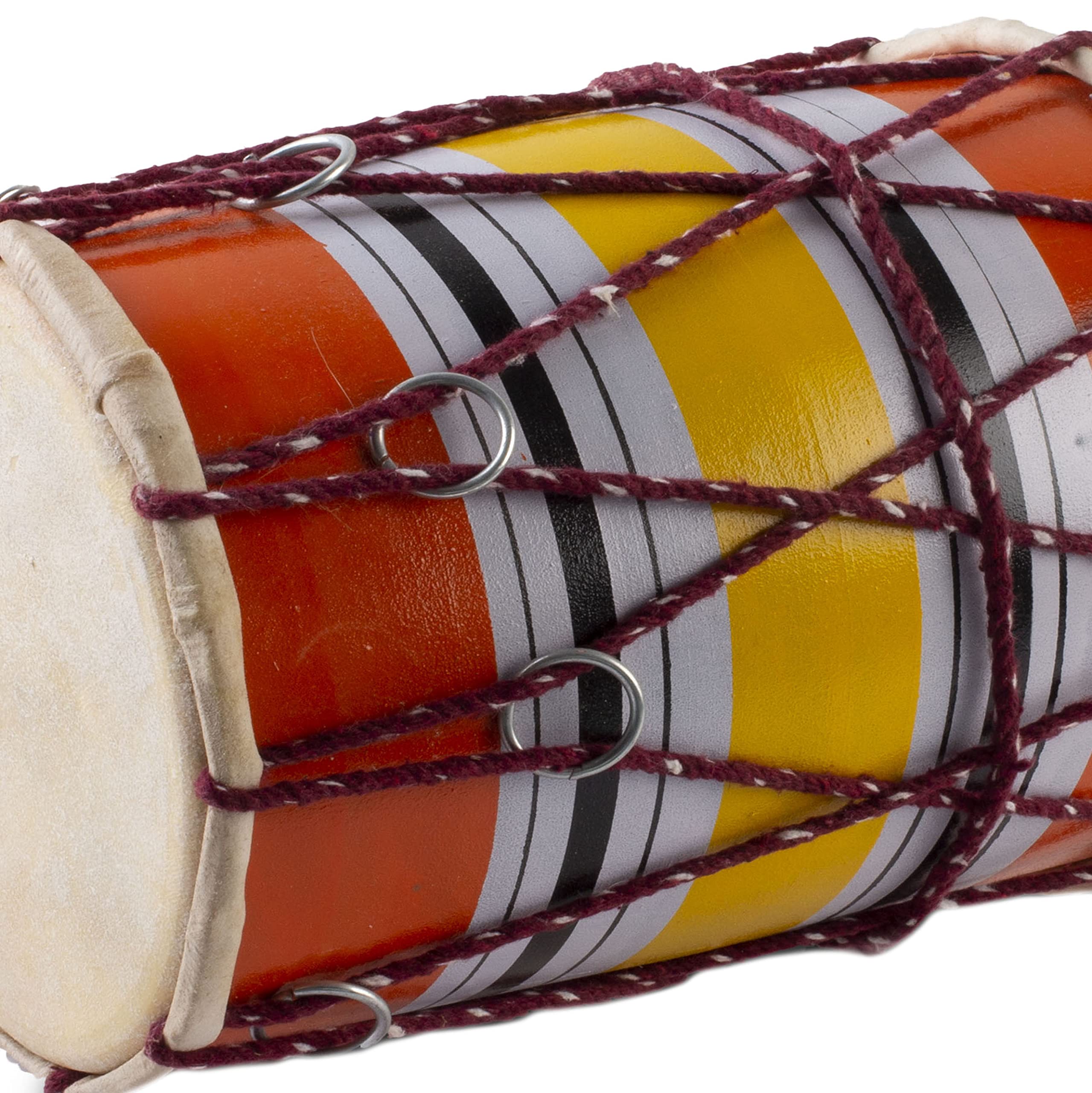 Handmade Wooden & Leather Classical Indian Folk Tabla Drum Set Hand Percussion Drums World Musical Instruments Punjabi Dhol Dholak Dholki 8 x 6 Inches Fun Birthday Housewarming Gift Ideas
