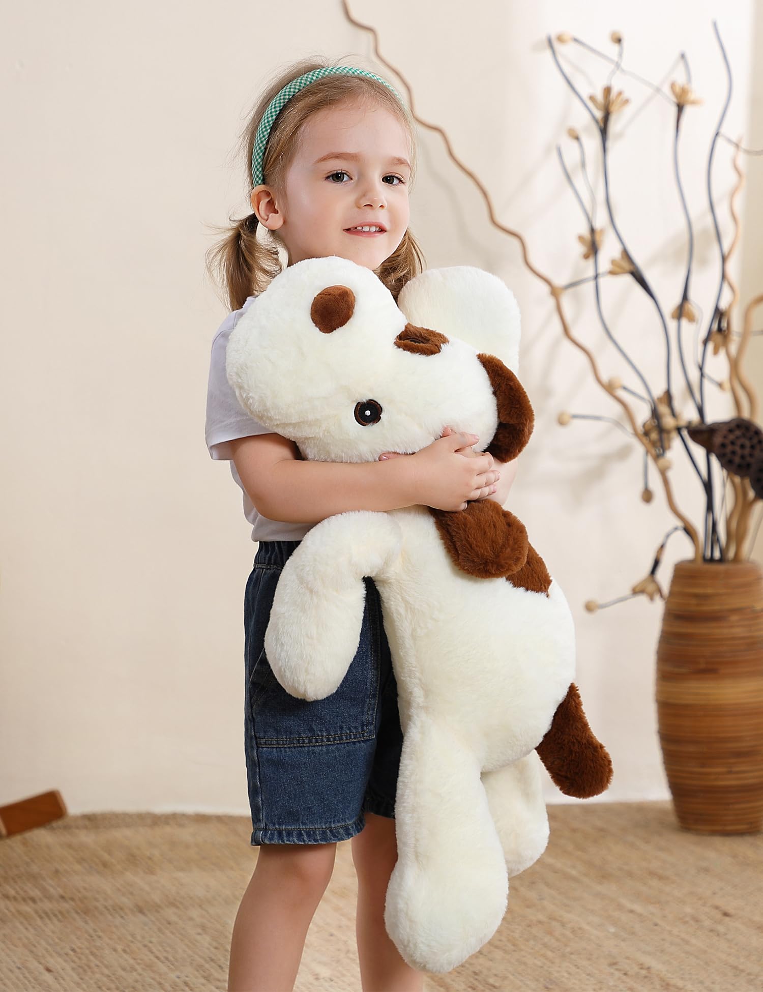 Gubuy 5 lb Weighted Animal Plush, 24in Weighted Cute Dog Plushie Toy Dolls Pillows (Dog)
