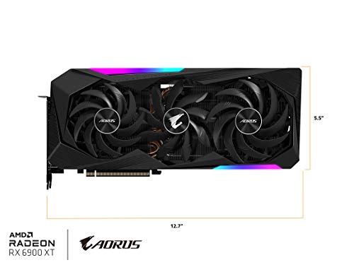 Gigabyte AORUS Radeon RX 6900 XT Master 16G Graphics Card, MAX-Covered Cooling, 16GB 256-bit GDDR6, GV-R69XTAORUS M-16GD Video Card