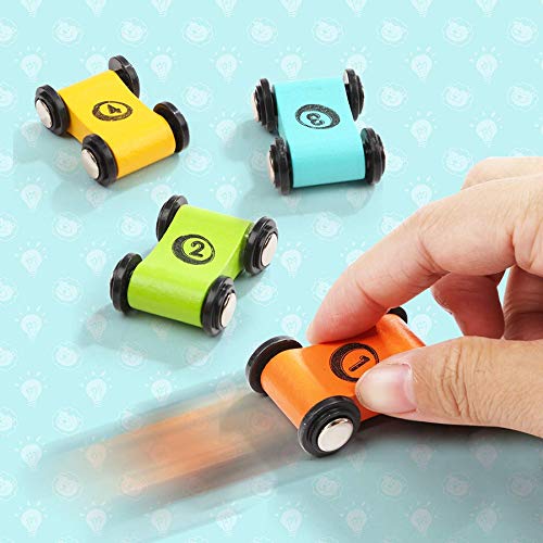 HANFAIRS Wooden Car Ramp Toy Toddler Car Playset Replacement 12