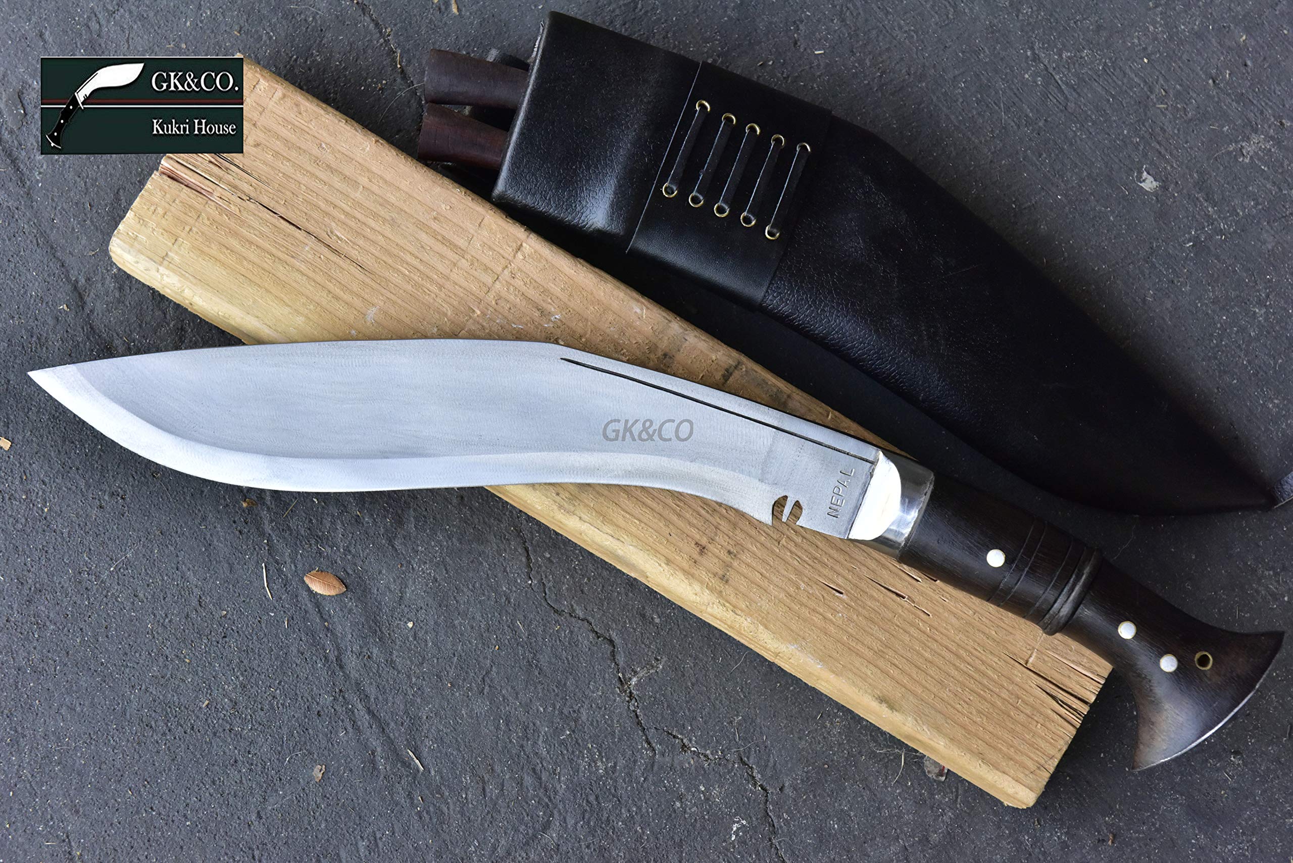 GK&CO. Kukri House Authentic Knife-12 Blade World War II 'The Survival Alive' Kukri/Khukuri Full Tang with Black Leather Sheath-Handmade in Nepal -Warehoused & Ship from USA…